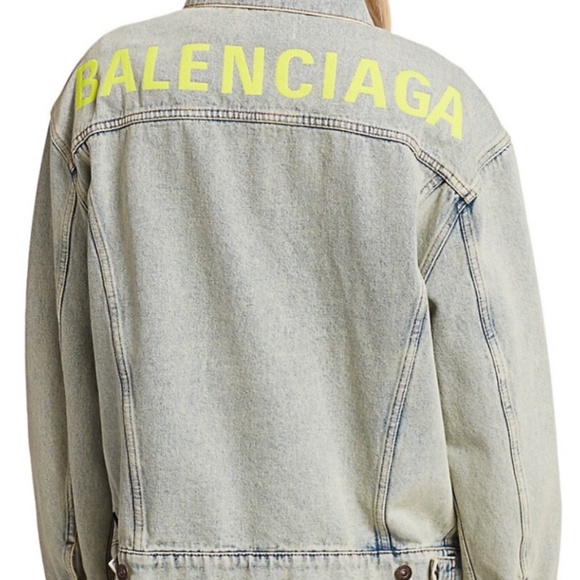 Balenciaga | Jackets & Coats | Balenciaga Logo Jean Jacket | Poshmark